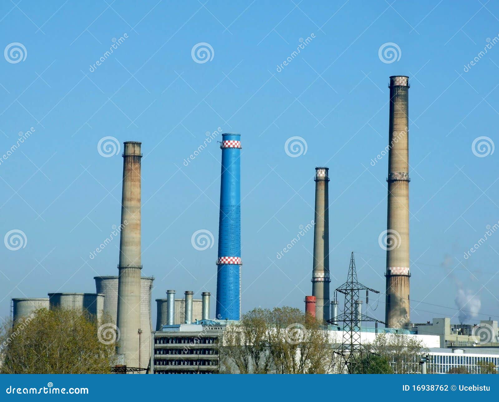 Power plant stock photo. Image of blue, production, white - 16938762