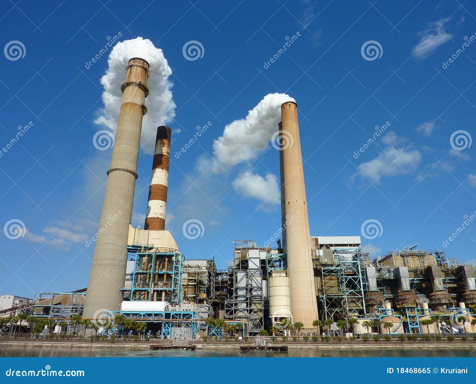 Power Plant stock image. Image of power, plant, stacks - 18468665
