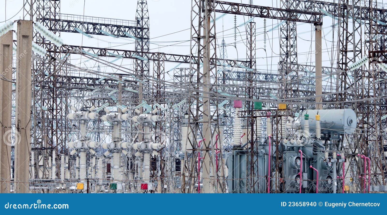 Power plant stock photo. Image of production, cables - 23658940