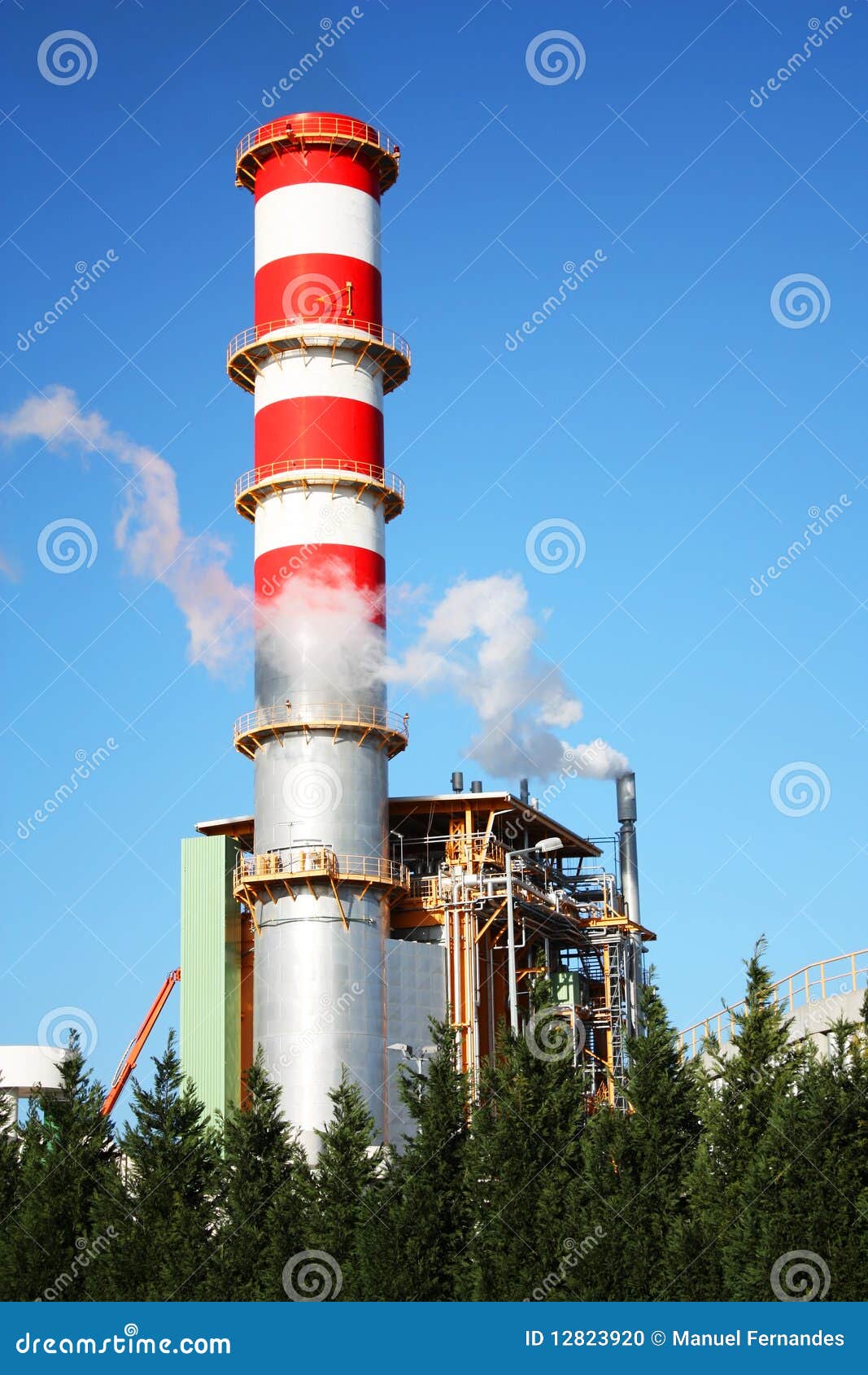 Power Plant Chimney Stock Photo - Image: 12823920