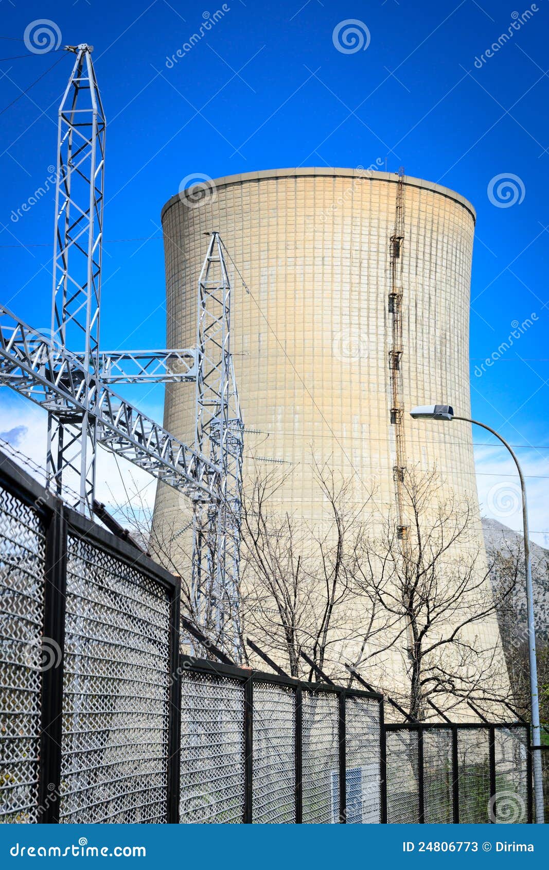 Power plant chimney stock image. Image of electricity - 24806773