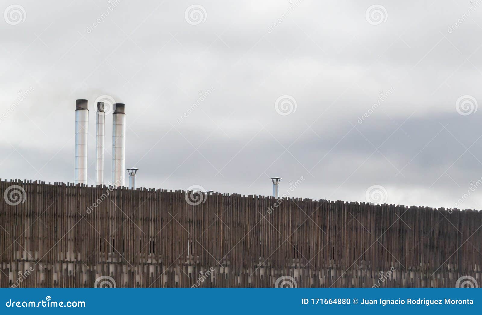 Power Plant Chimneys at Full Capacity Expelling CO2 Stock Photo - Image ...