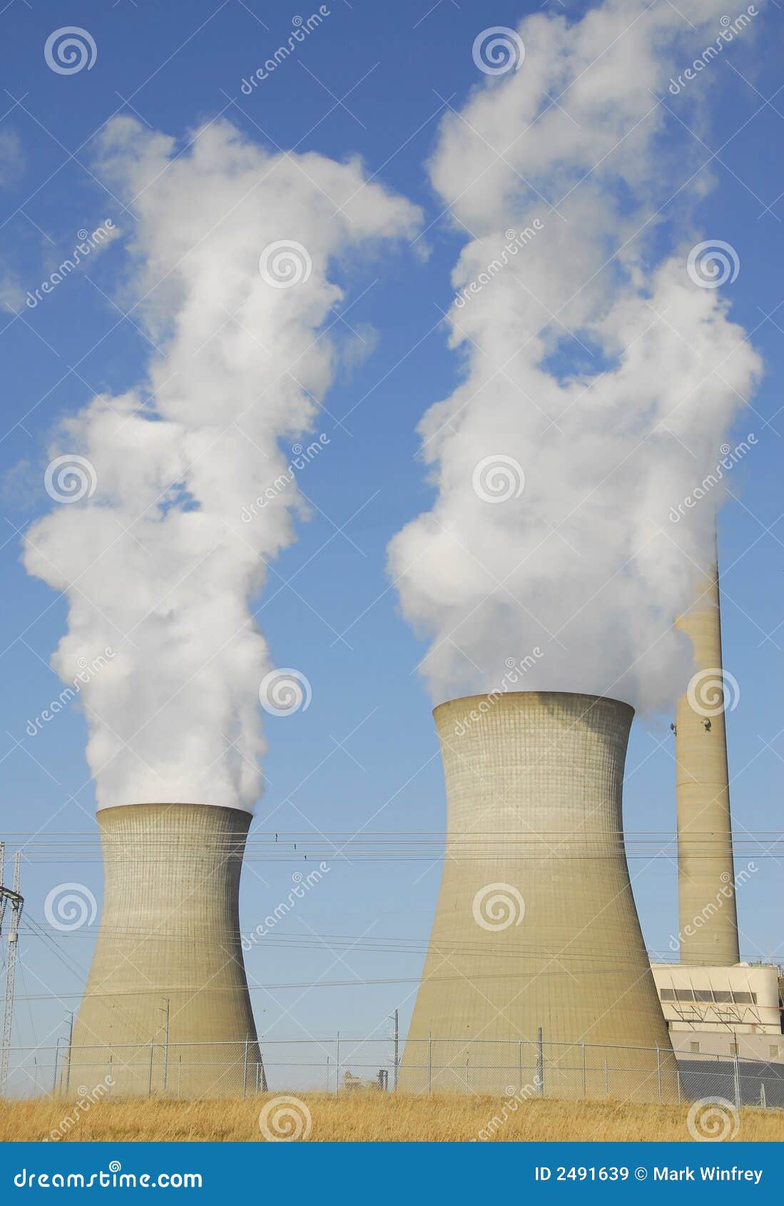 Power Plant Cooling Towers stock image. Image of environment - 2491639