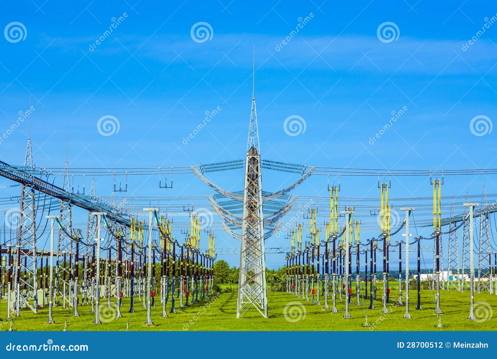 Power Plant and Distribution Station Stock Photo - Image of blue, plant ...