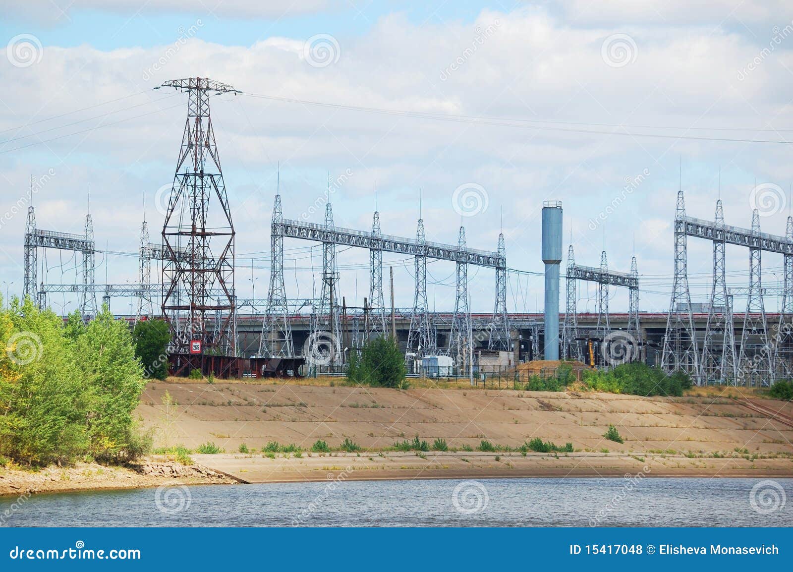 Power Plant with Electrical Towers Stock Photo - Image of cabling ...