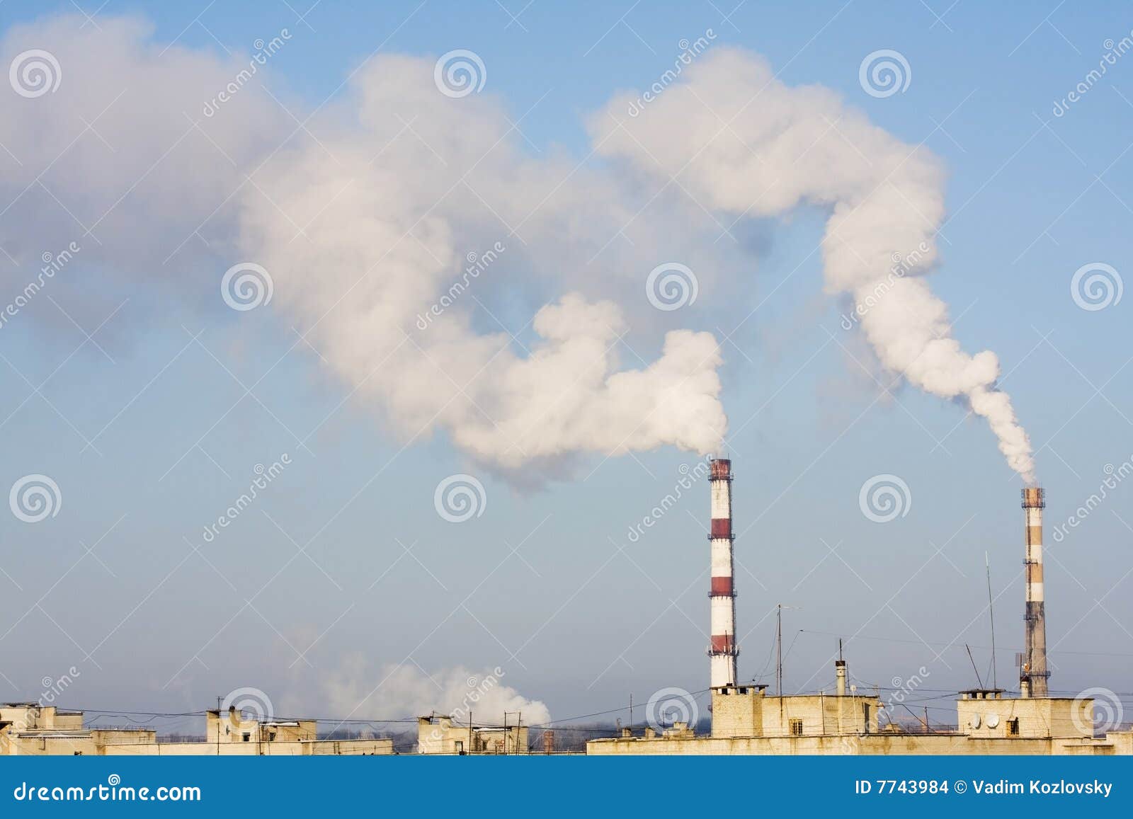 Power plant emissions stock photo. Image of ecology, fume - 7743984