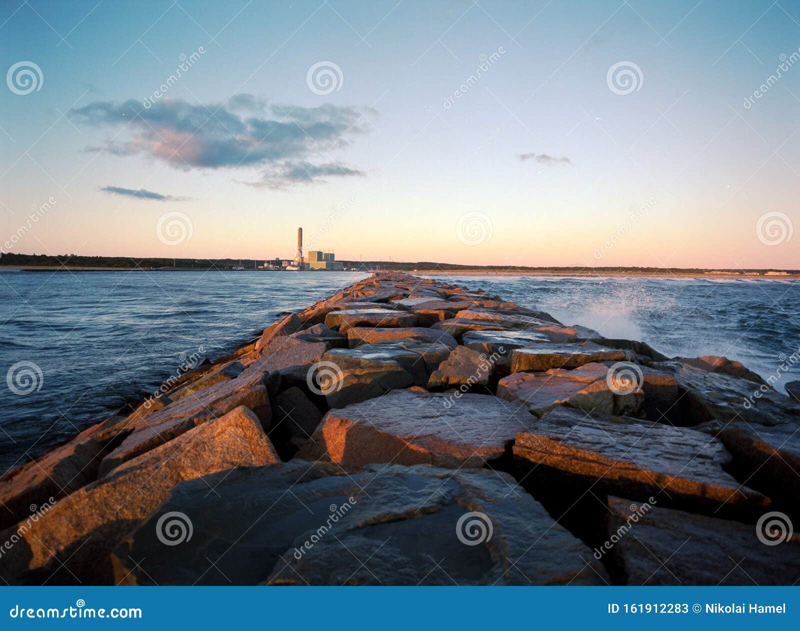 Power Plant at the End of a Jetty Stock Image - Image of pier, rough ...