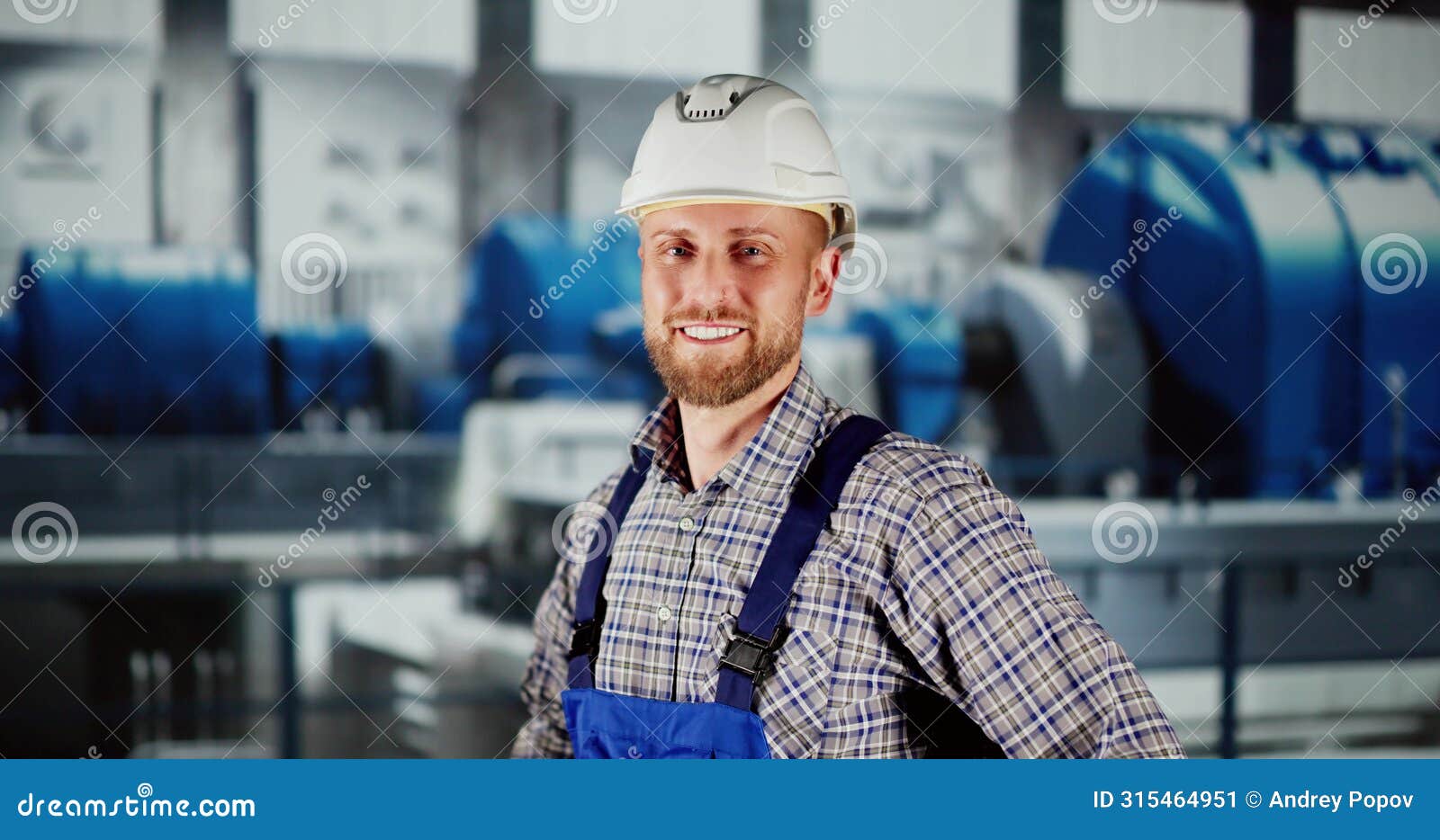 Power Plant Engineer Worker. Industrial Maintenance Stock Image - Image ...