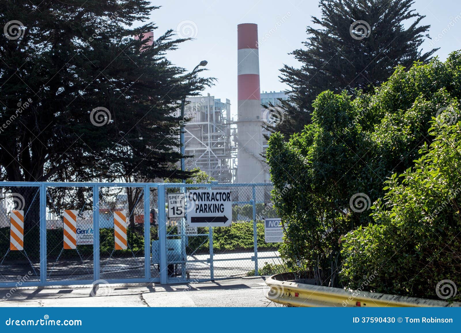 Power Plant Entrance - Horizontal Stock Photo - Image of bushes ...