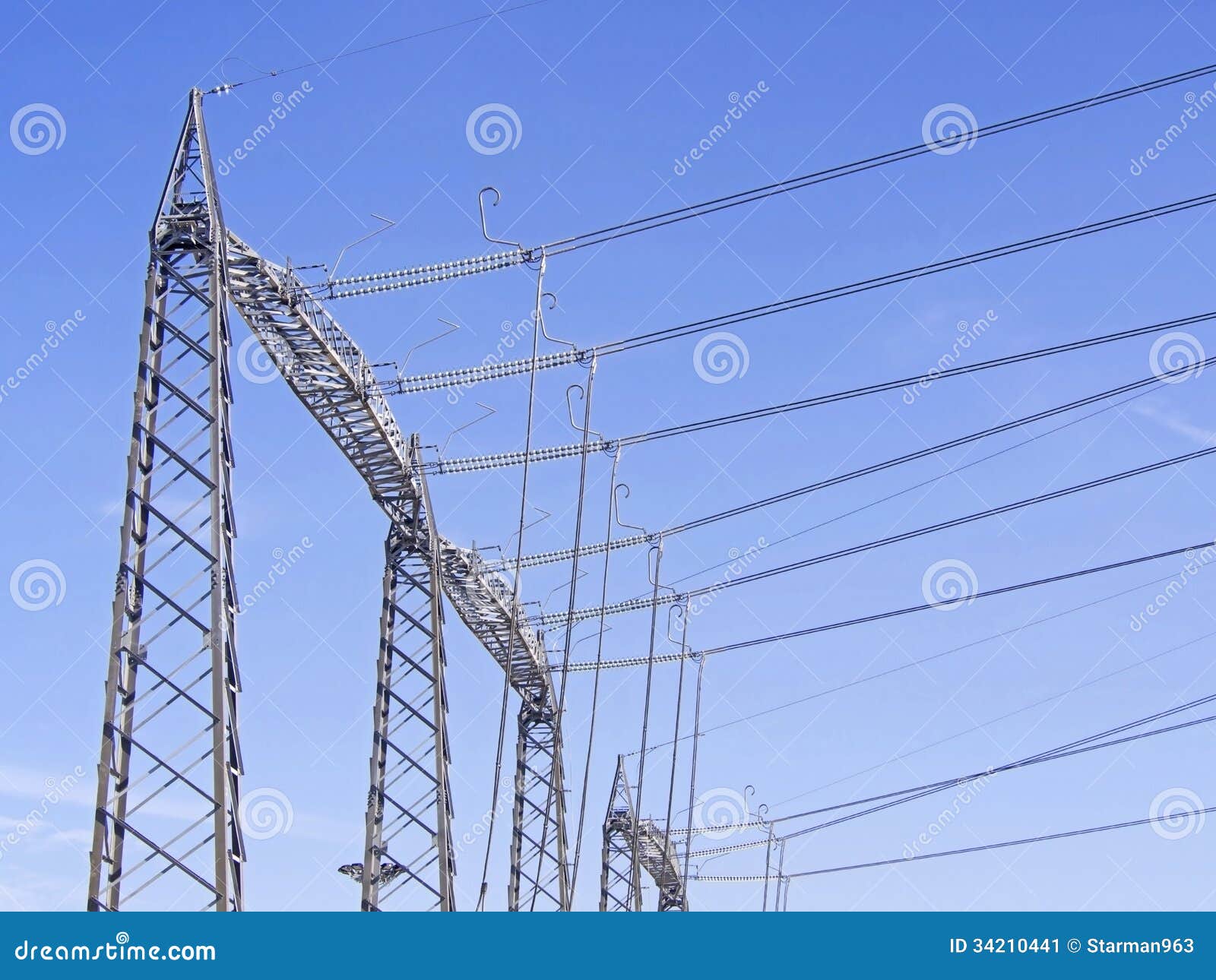 Power Plant High Voltage Pylons View from Above Stock Image - Image of ...