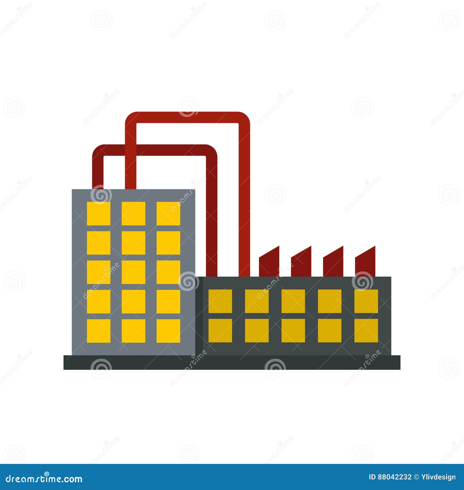 Power Plant Icon, Flat Style Stock Vector - Illustration of ...