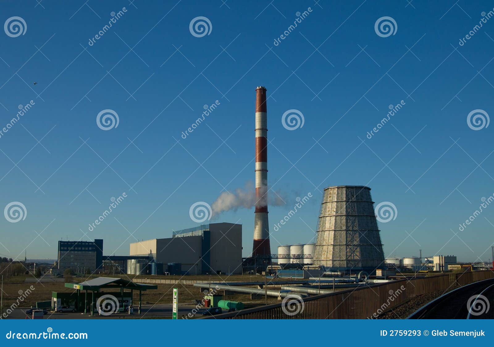 Power plant landscape stock image. Image of cyan, plants - 2759293