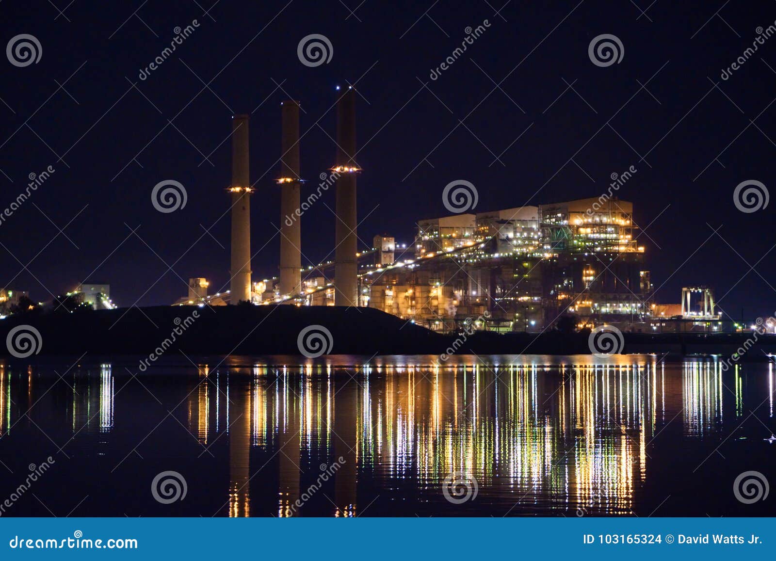 Power Plant at Night stock photo. Image of production - 103165324