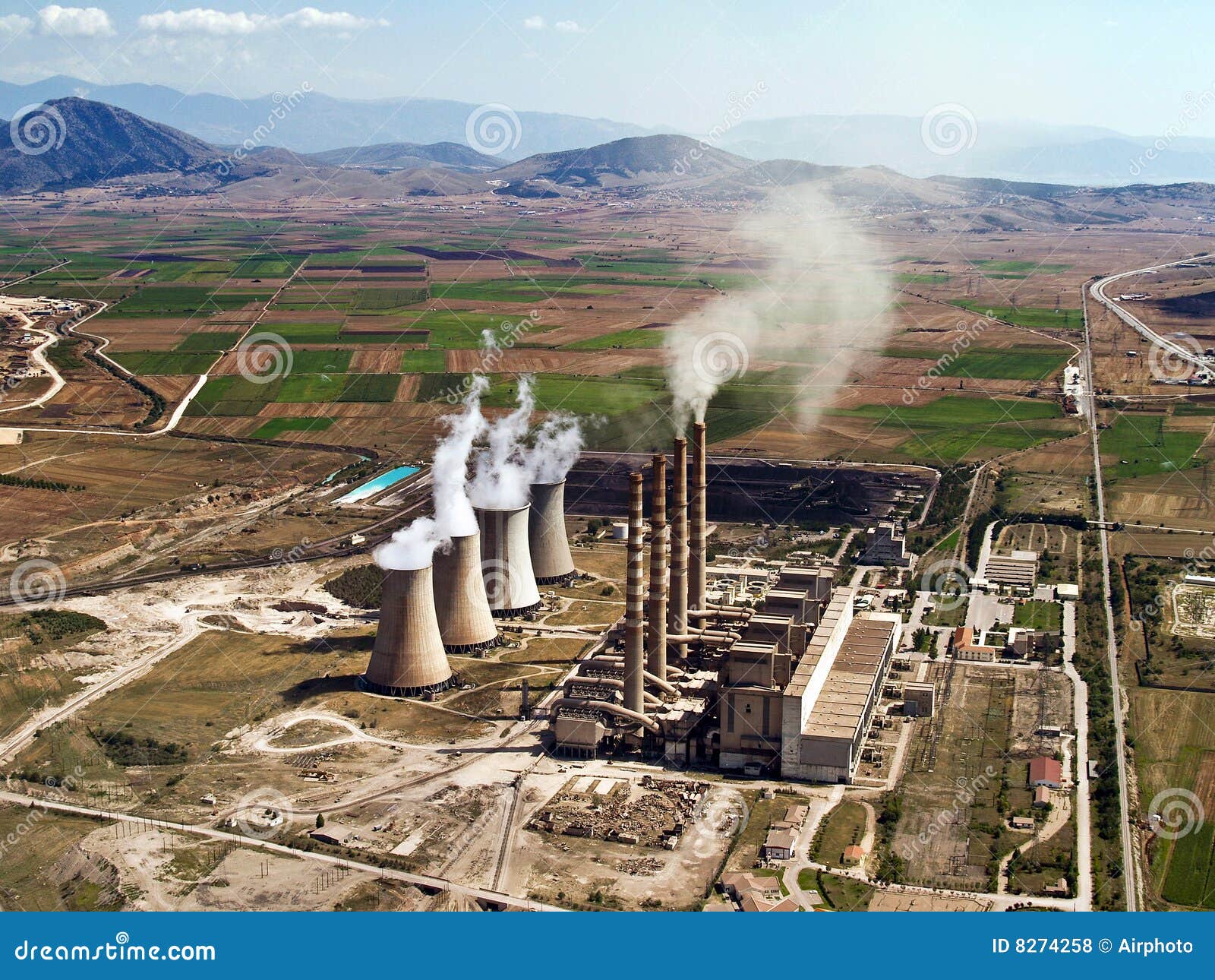 Power Plant in Operation, Aerial Stock Photo - Image of plant, pipes ...