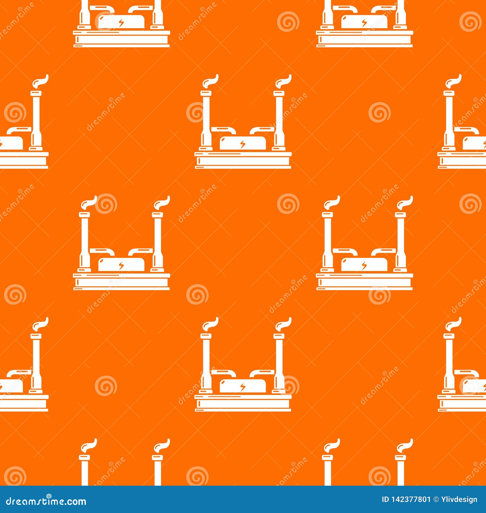 Power Plant Pattern Vector Orange Stock Vector - Illustration of ...