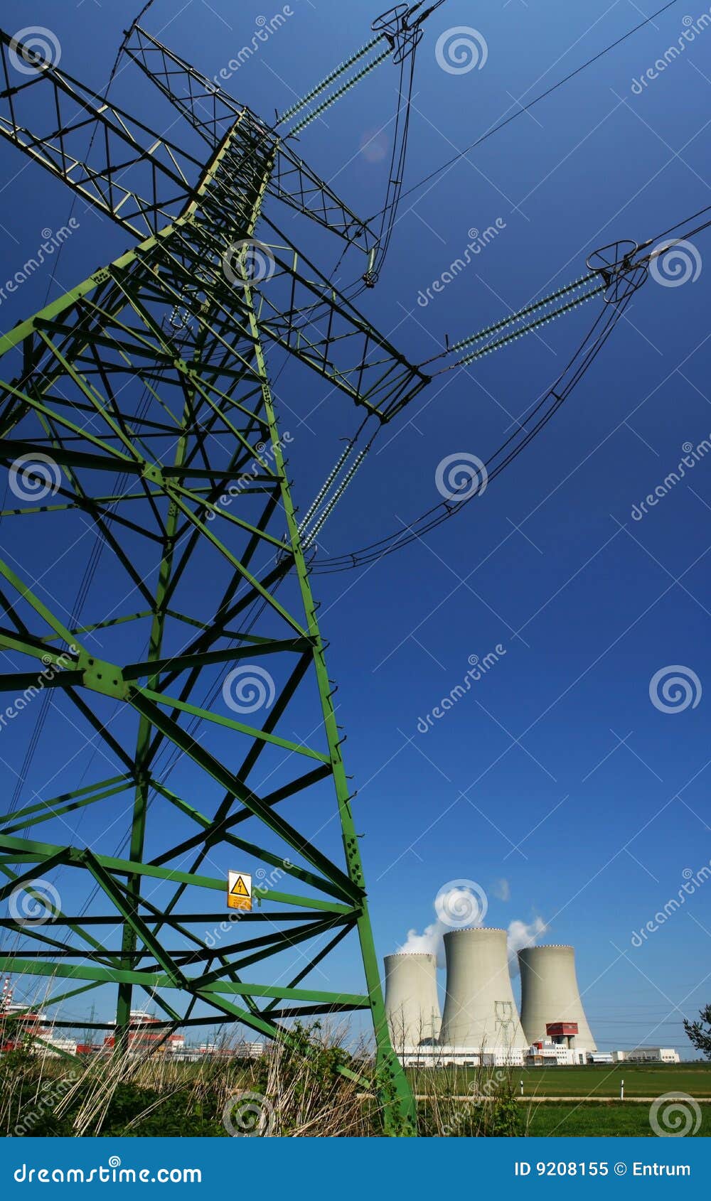 Power plant with pylon stock image. Image of chimney, energy - 9208155
