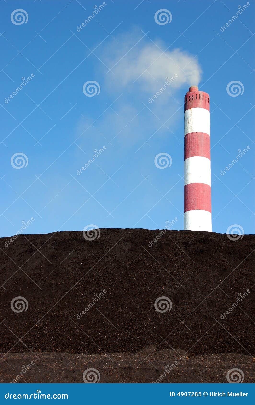 Power Plant Stack and Coal Pile Stock Image - Image of blue, heat: 4907285