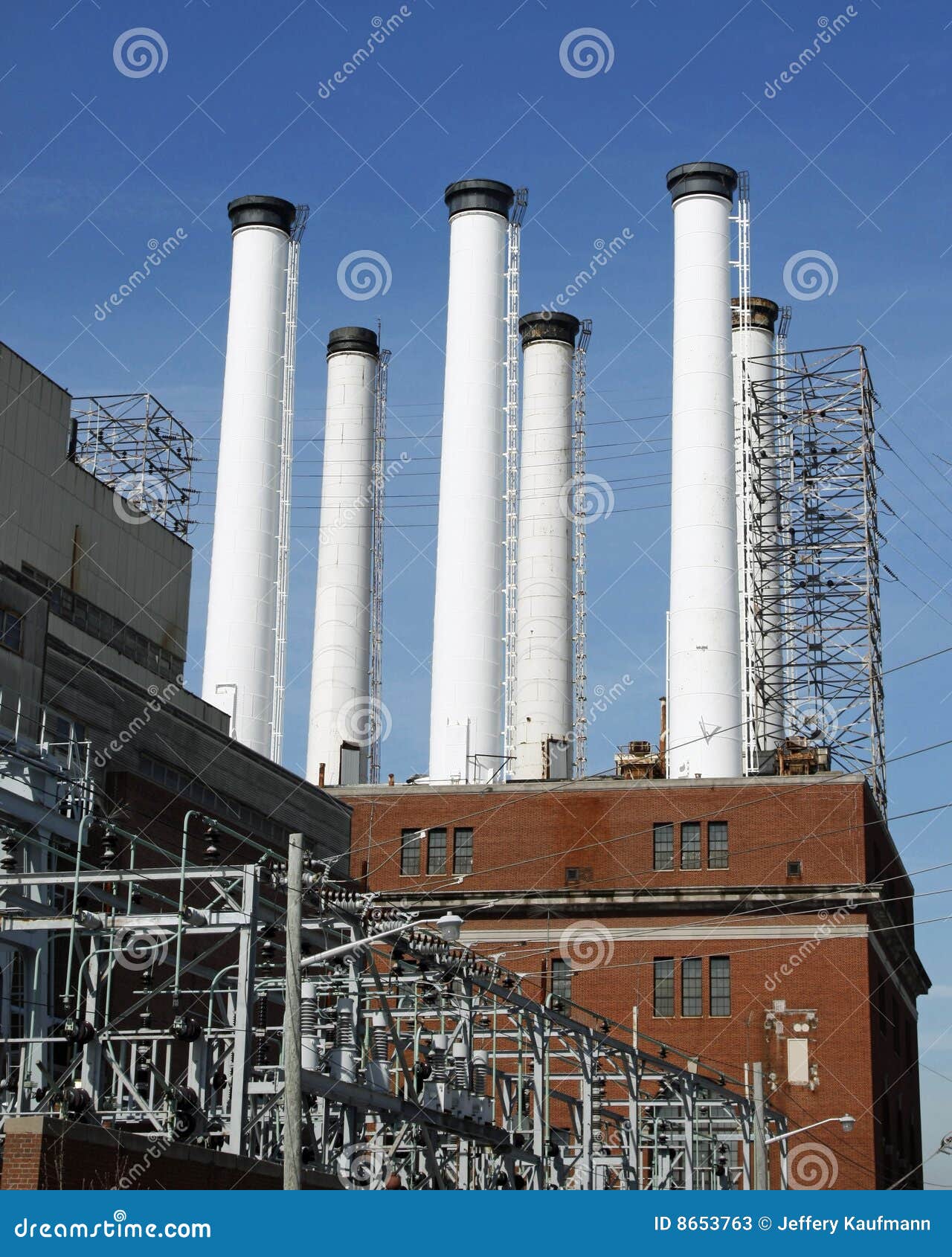 Power Plant Stacks stock image. Image of stacks, energy - 8653763