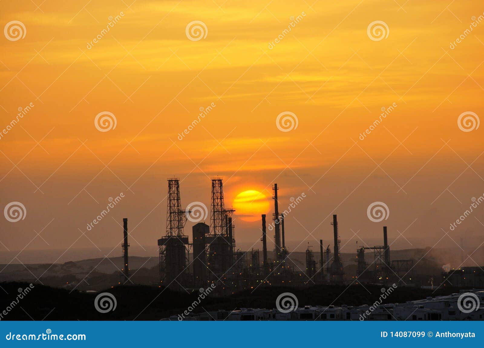 Power Plant at Sunset stock image. Image of industrial - 14087099