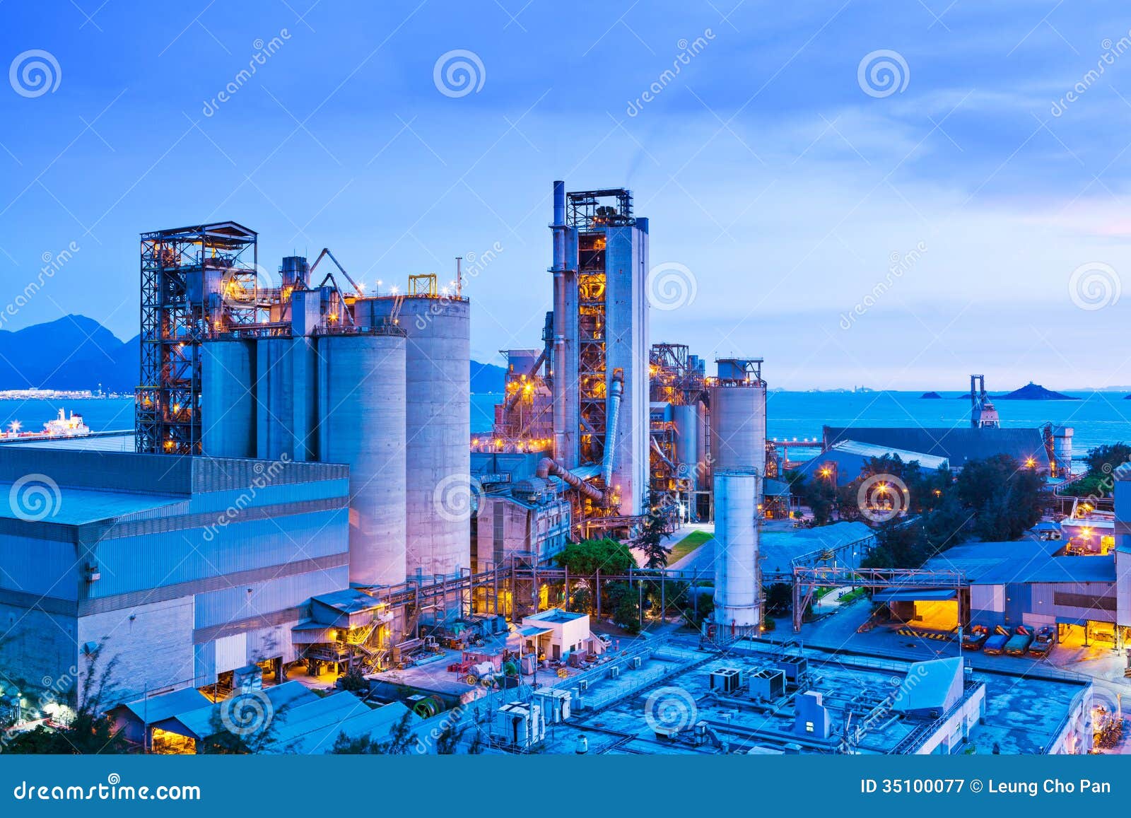 Power plant during sunset stock image. Image of building - 35100077