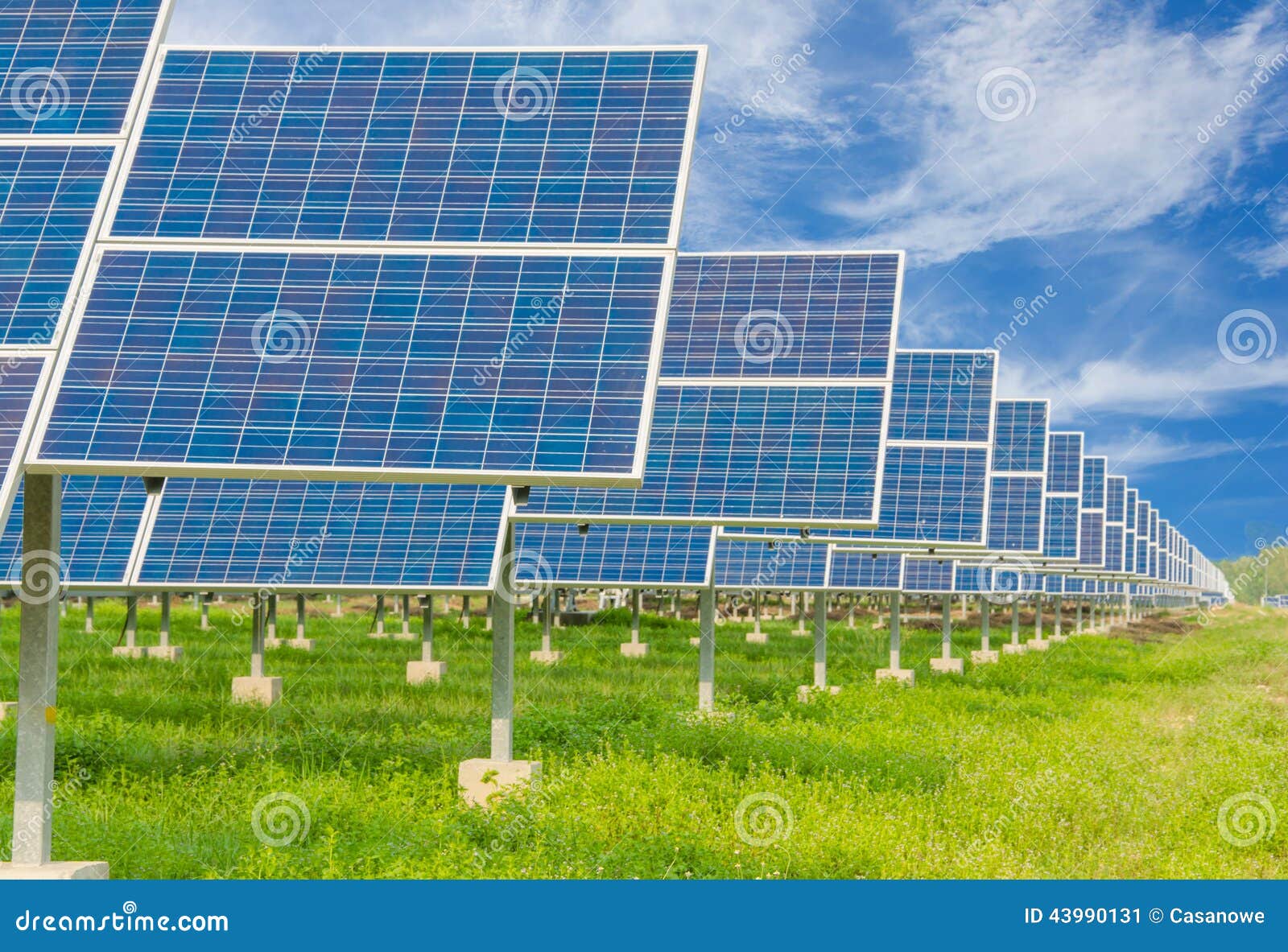 Power Plant Using Renewable Solar Energy with Blue Sky Stock Image ...