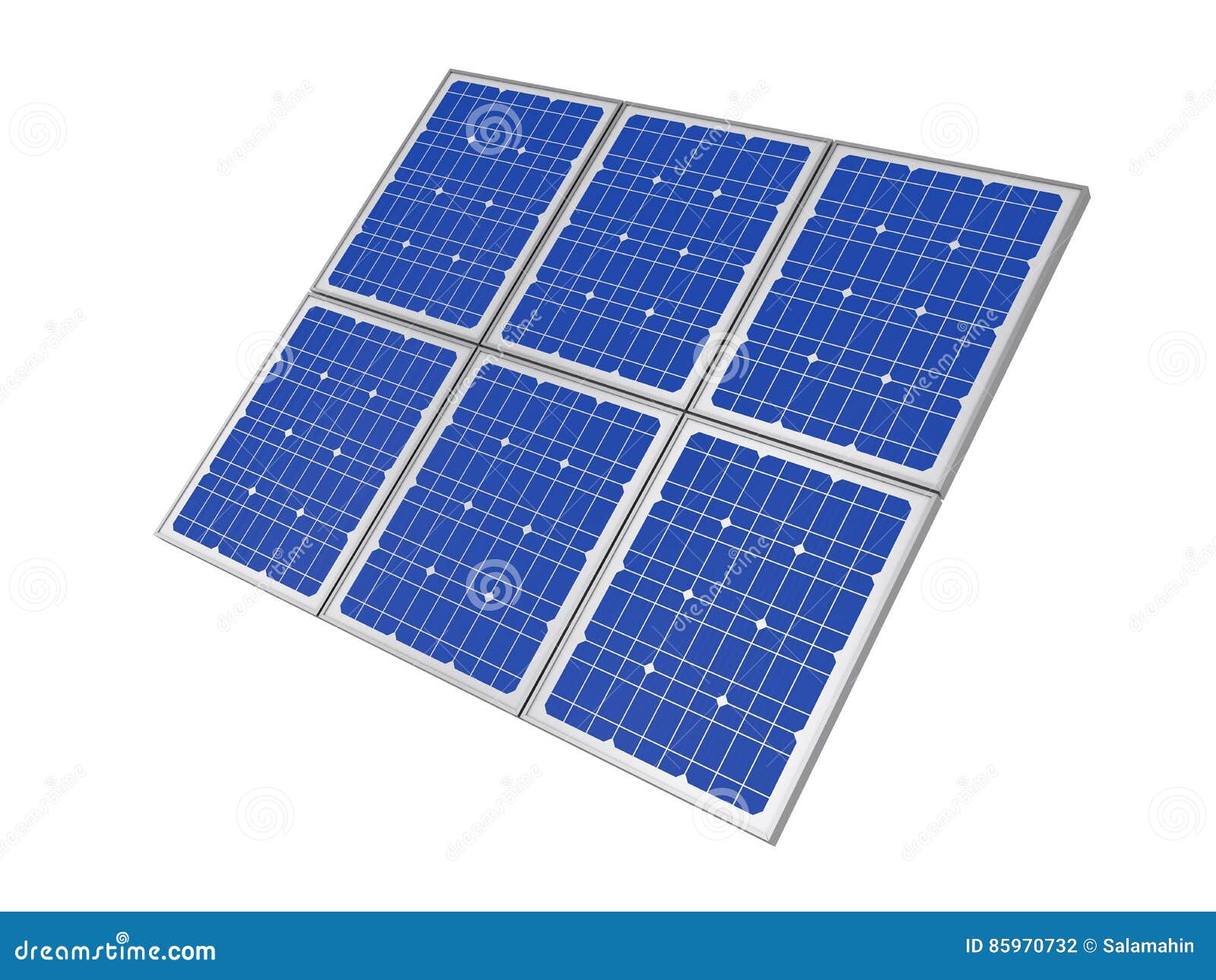 Power Plant Using Renewable Solar Energy, 3d Rendering Stock ...
