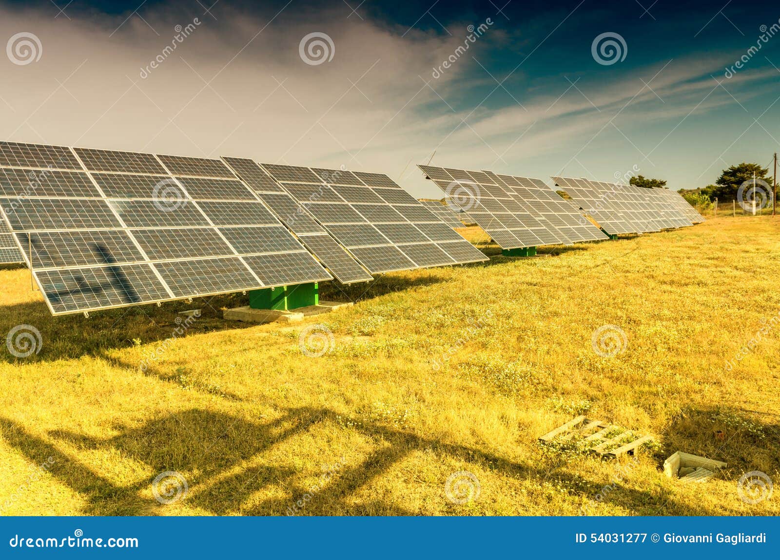 Power Plant Using Renewable Solar Energy with Sun Stock Image - Image ...