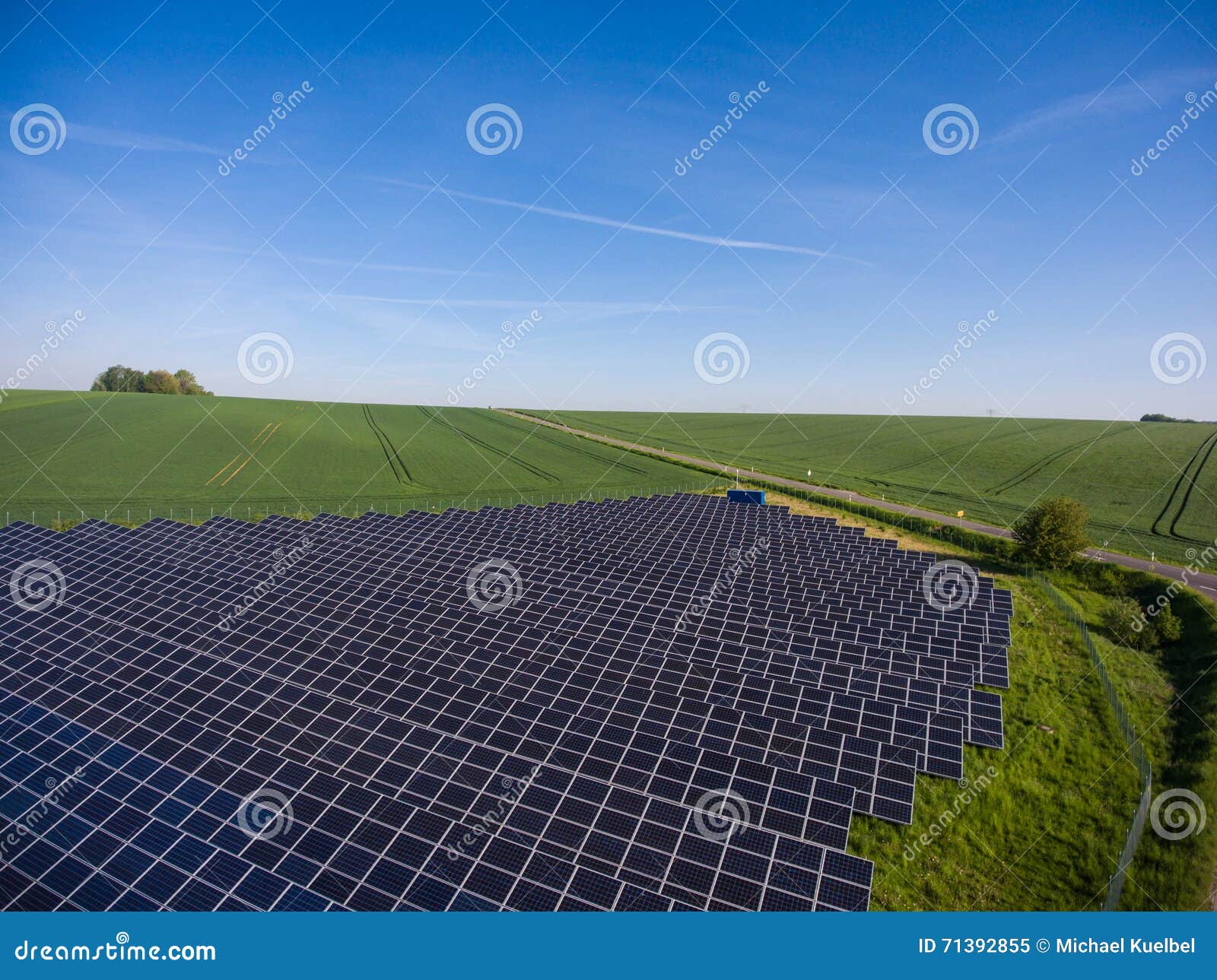 Power Plant Using Renewable Solar Energy with Sun Stock Image - Image ...