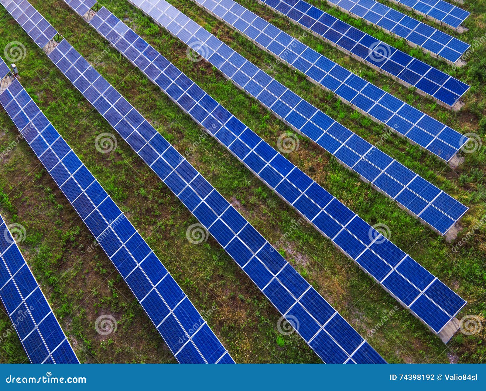Power Plant Using Renewable Solar Energy with Sun Stock Photo - Image ...