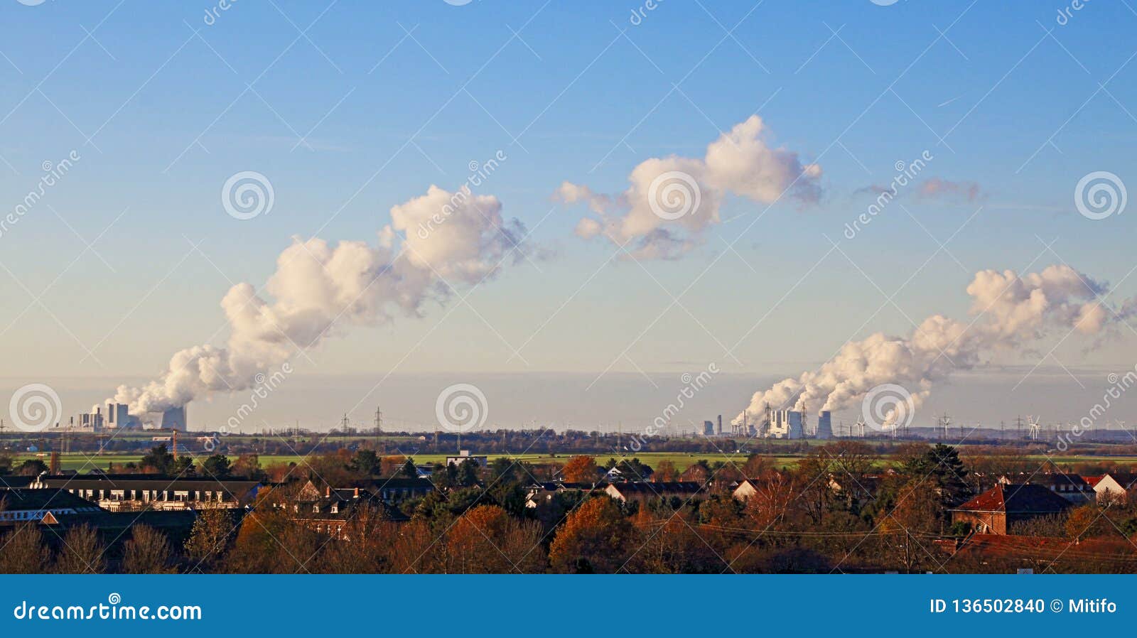 Power Plants in the Brown Coal Mine on the Lower Rhine, Germany Stock ...