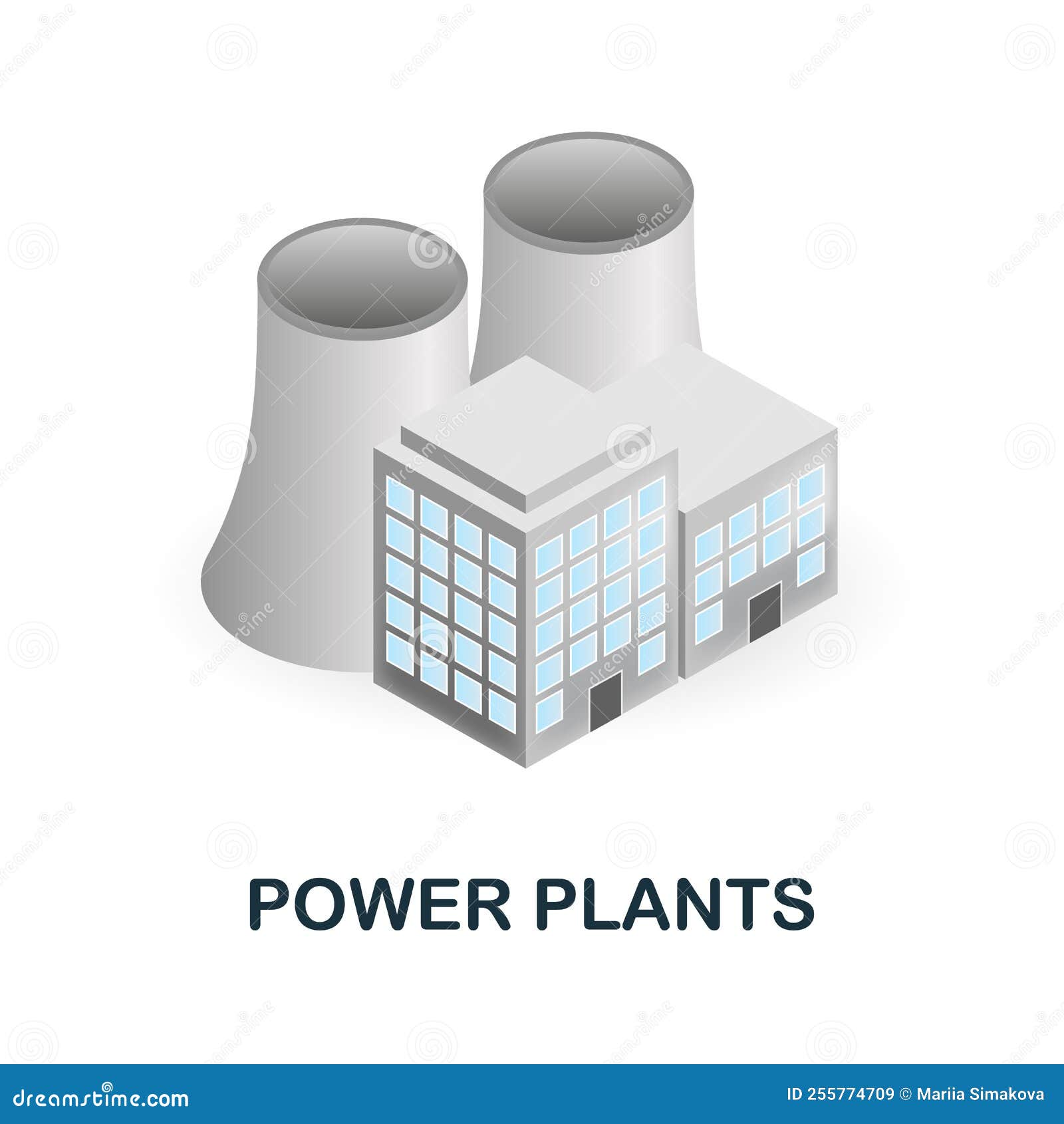 Power Plants Icon. 3d Illustration from Climate Change Collection ...