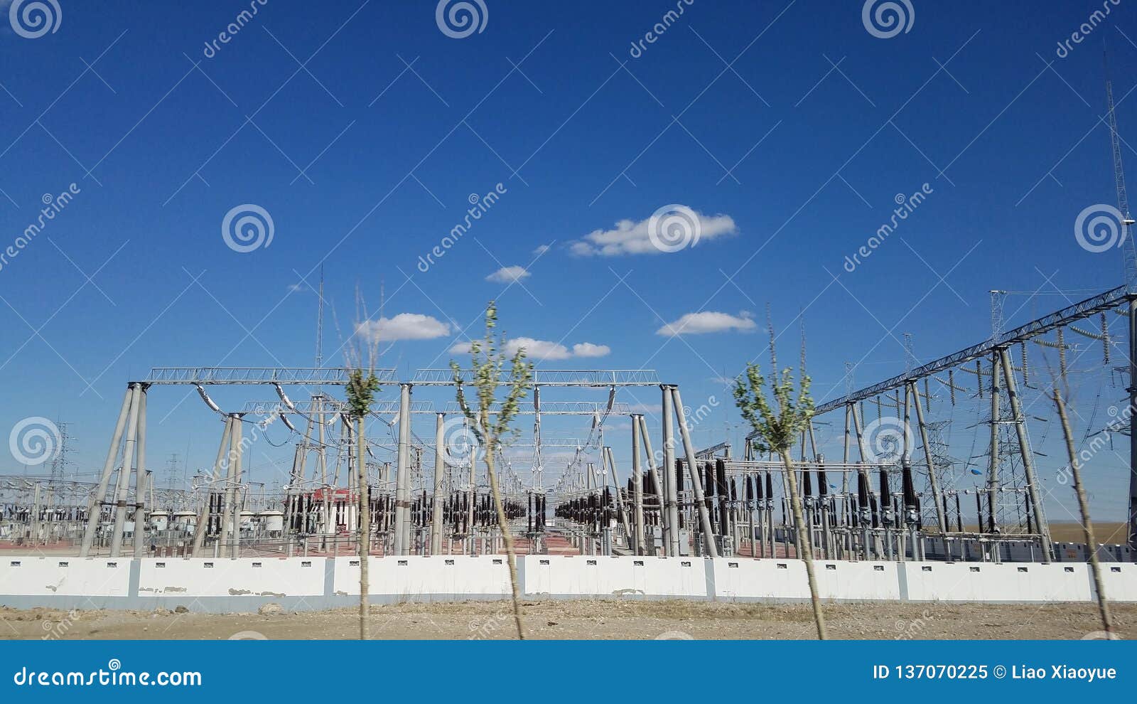 Substation on Grassland stock image. Image of generation - 137070225