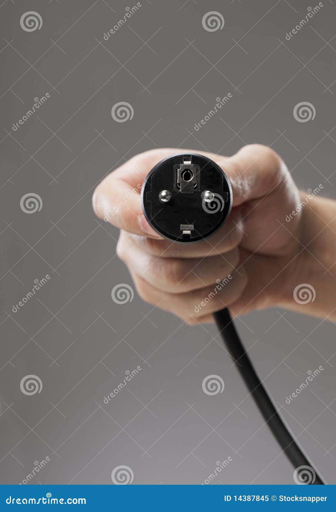 Power plug stock image. Image of holding, electricity - 14387845