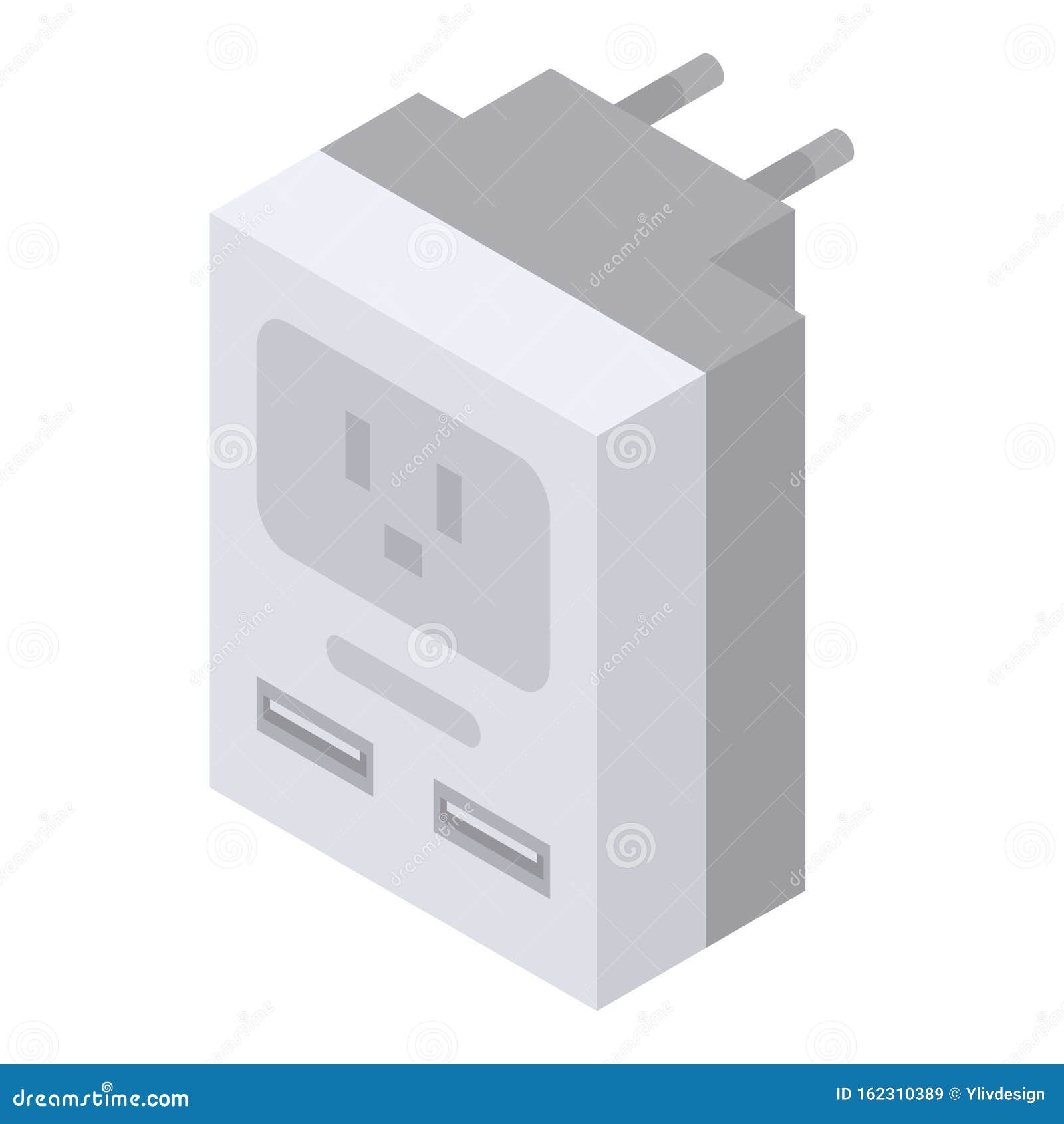 Power Plug Adapter Icon, Isometric Style Stock Vector - Illustration of ...