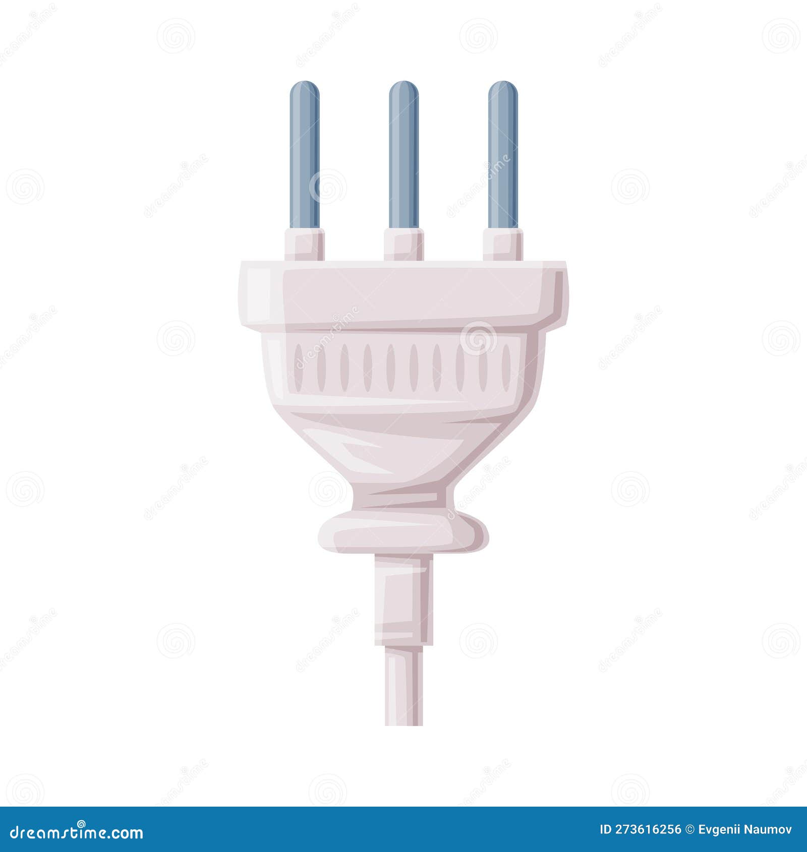 Power Plug As Movable Connector With Cable And Protruding Pins Vector ...