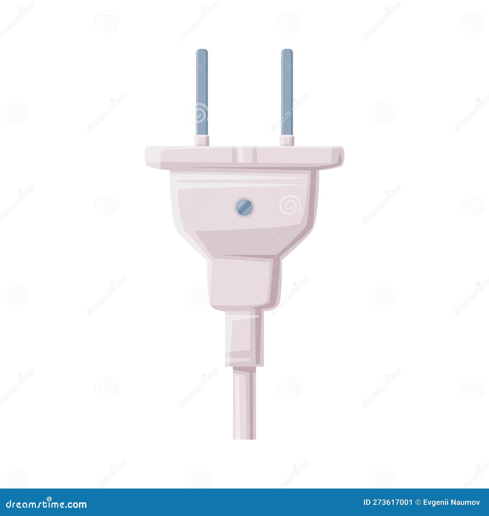 Power Plug As Movable Connector with Cable and Protruding Pins Vector ...