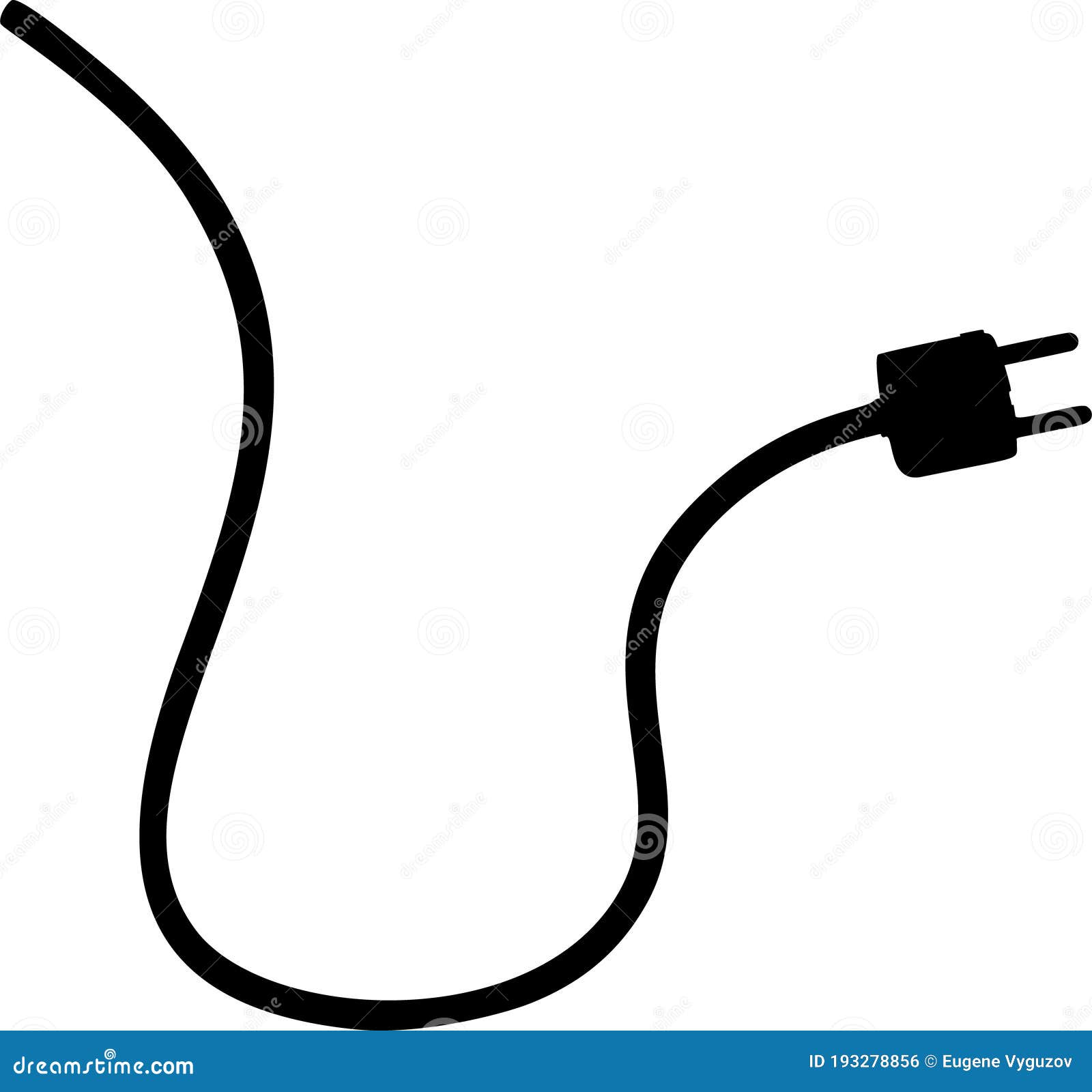 Power Plug with Cable Vector Stock Vector - Illustration of electrical ...