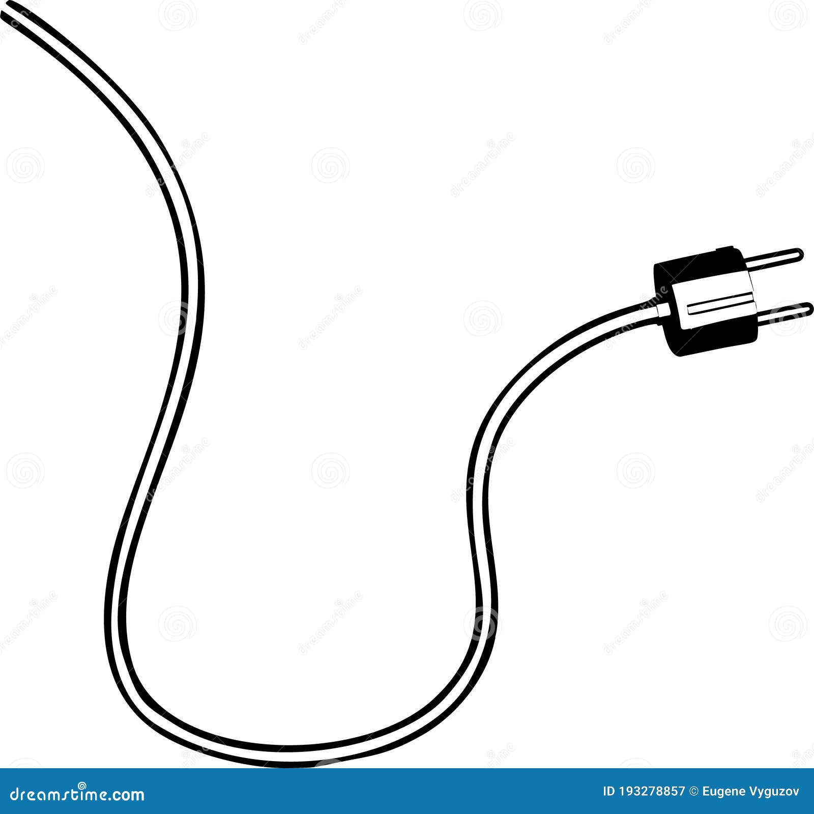 Power Plug with Cable Vector Stock Vector - Illustration of technology ...