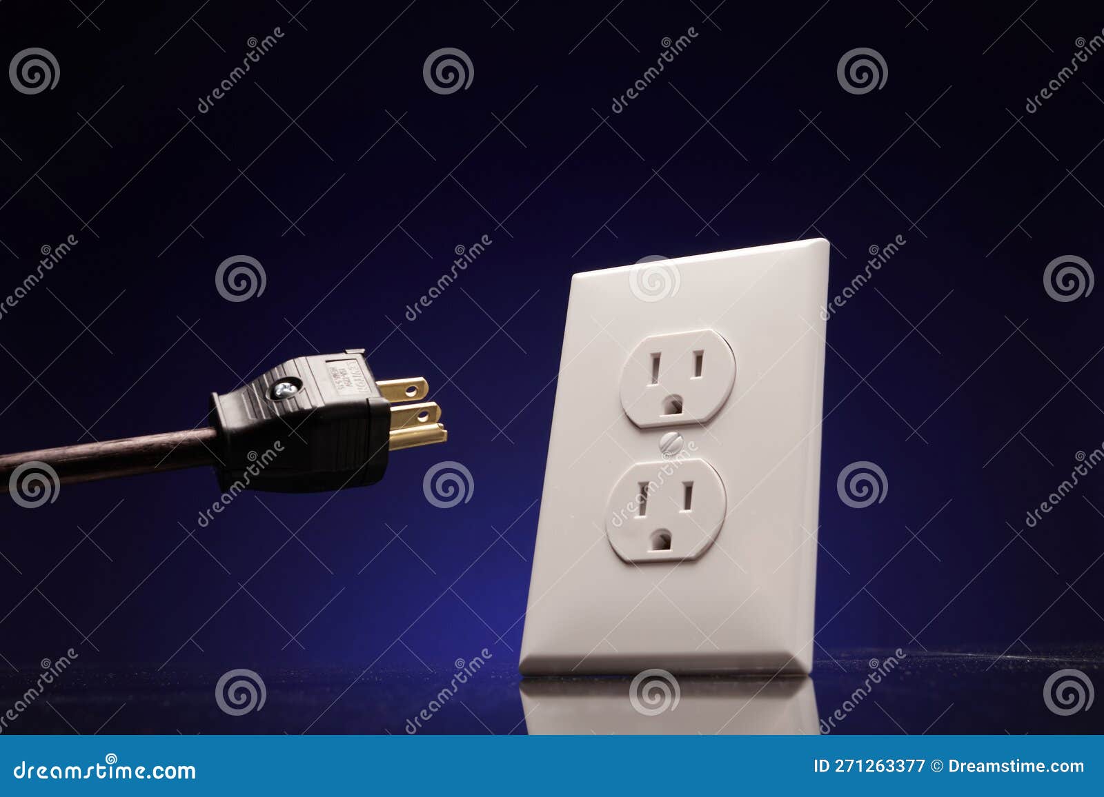 Electrical Outlet and Three Prong Plug Stock Image - Image of power ...