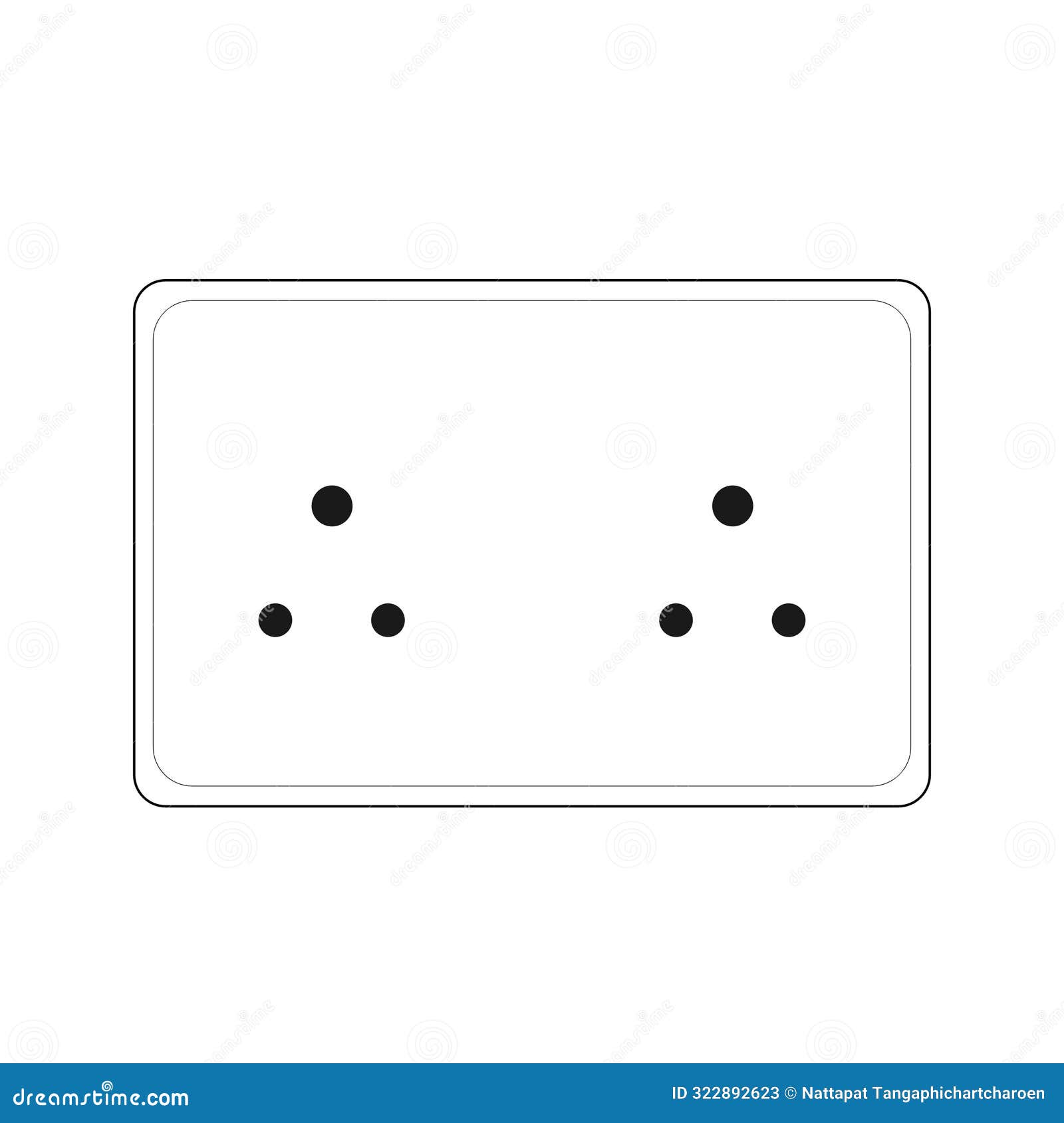 Power Plug Double Socket Outlet Type K Stock Vector - Illustration of ...