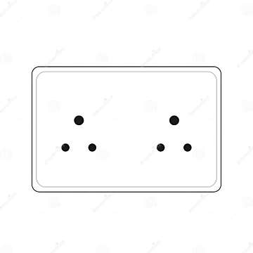 Power Plug Double Socket Outlet Type K Stock Vector - Illustration of ...