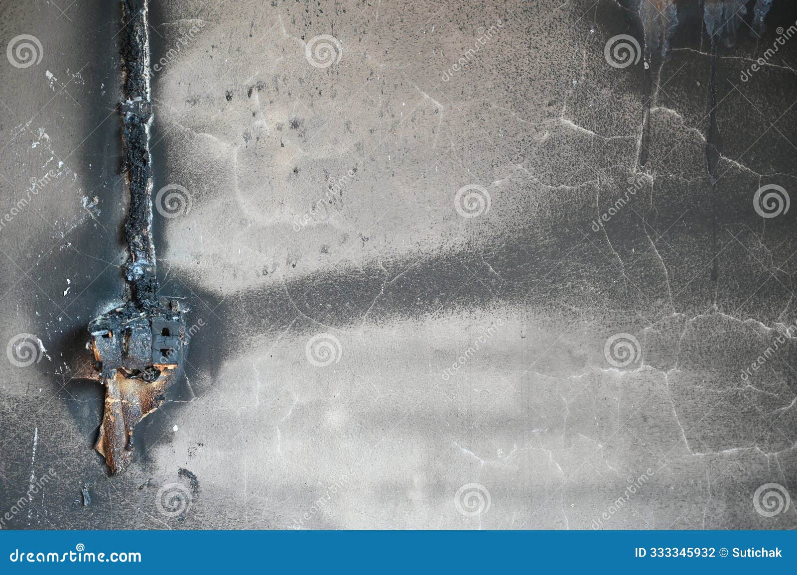 Power Plug Electricity Burn on Brick Wall Texture Background Stock ...