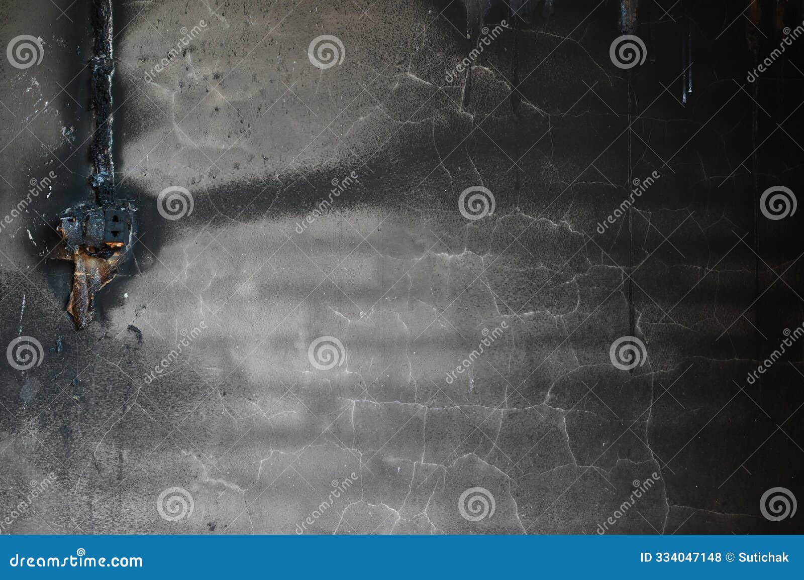 Power Plug Electricity Burn on Brick Wall Texture Background Stock ...