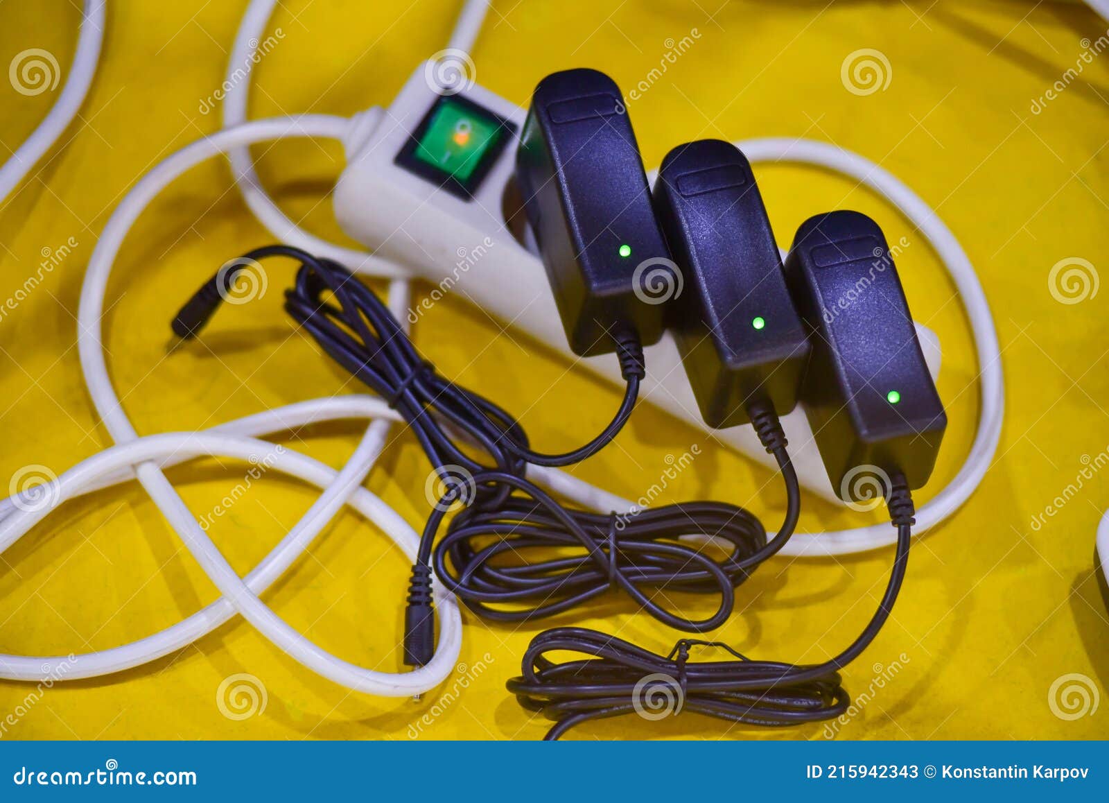Multiple Extension Socket With Connected Plugs. Stock Photo ... Multiple Extension Socket With Connected Plugs. Stock Photo ...