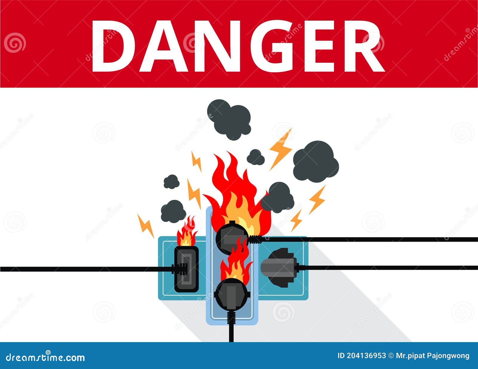 Power Plug is Full, Short Circuit, Overload Plug in Power , Safety ...