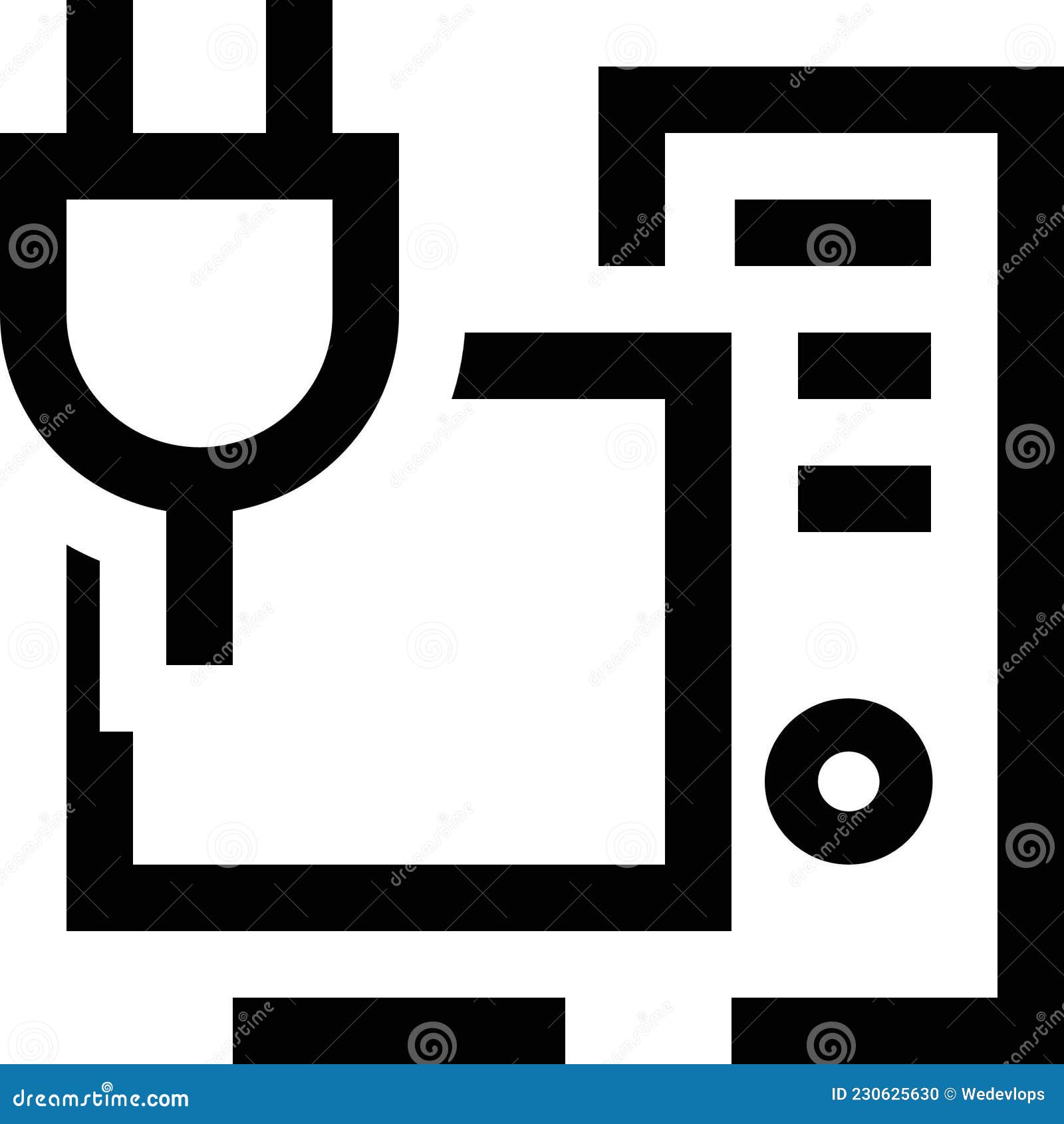 Power Plug Icon Workstation Icon Stock Photo - Illustration of computer ...