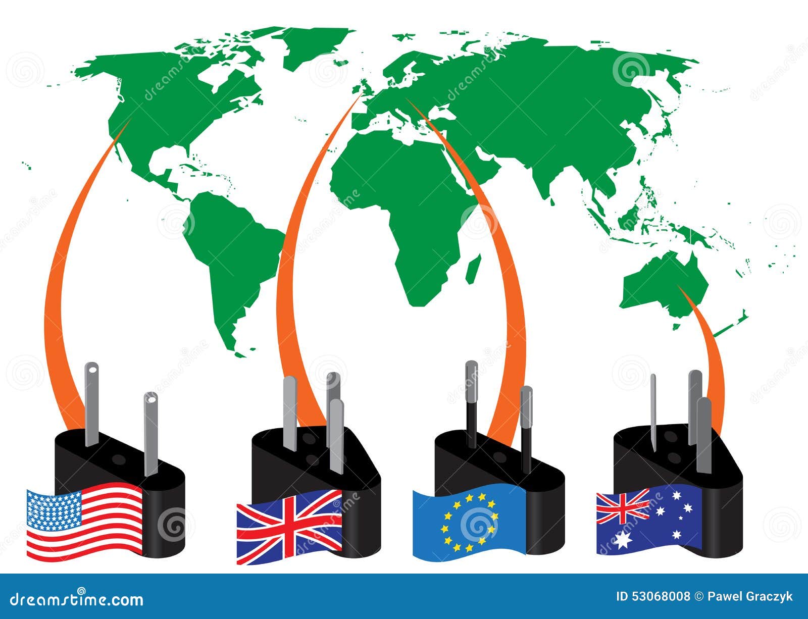 Power Plug-ins Types Vector Illustration | CartoonDealer.com #53068008