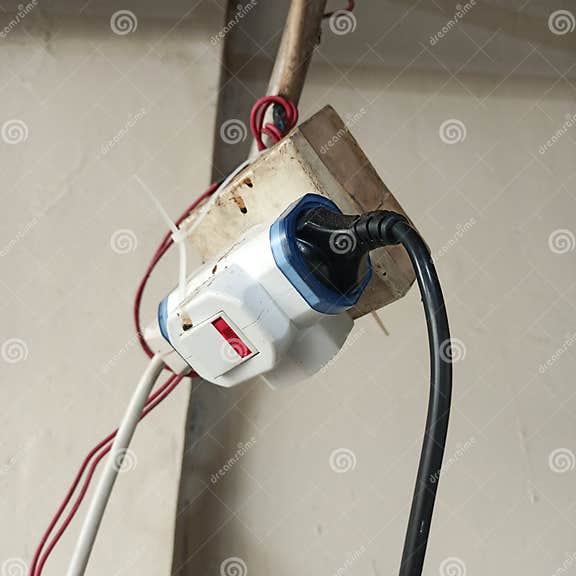 Power Plug that is Not Plugged in Properly Stock Image - Image of power ...