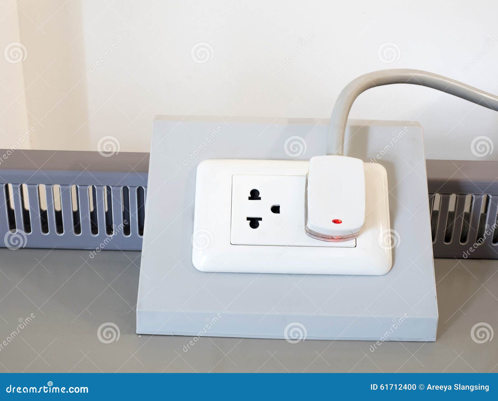 Power Plug with Red Light Indicater Stock Photo - Image of supply, plug ...