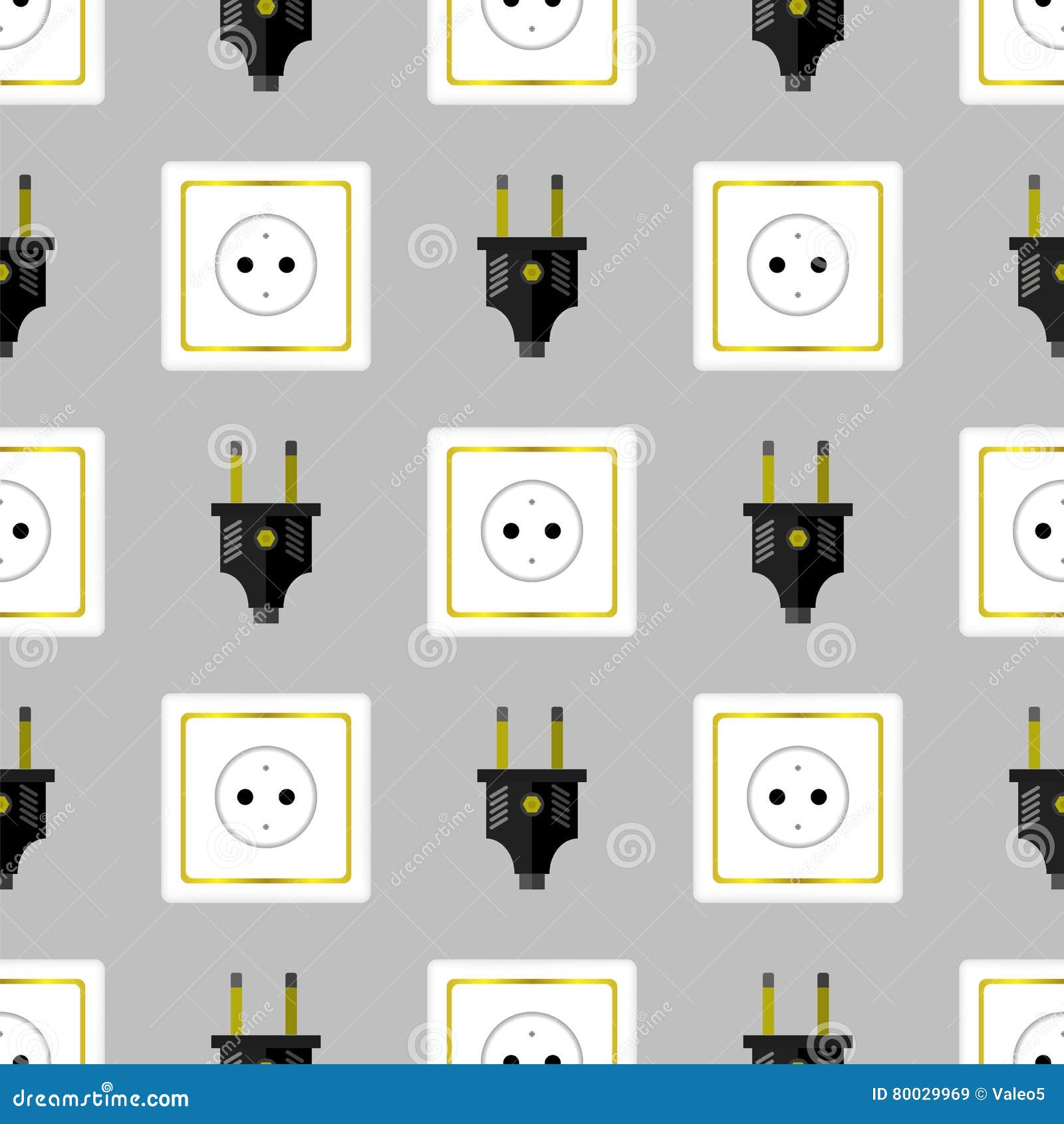 Power Plug Seamless Pattern Stock Vector - Illustration of electronic ...